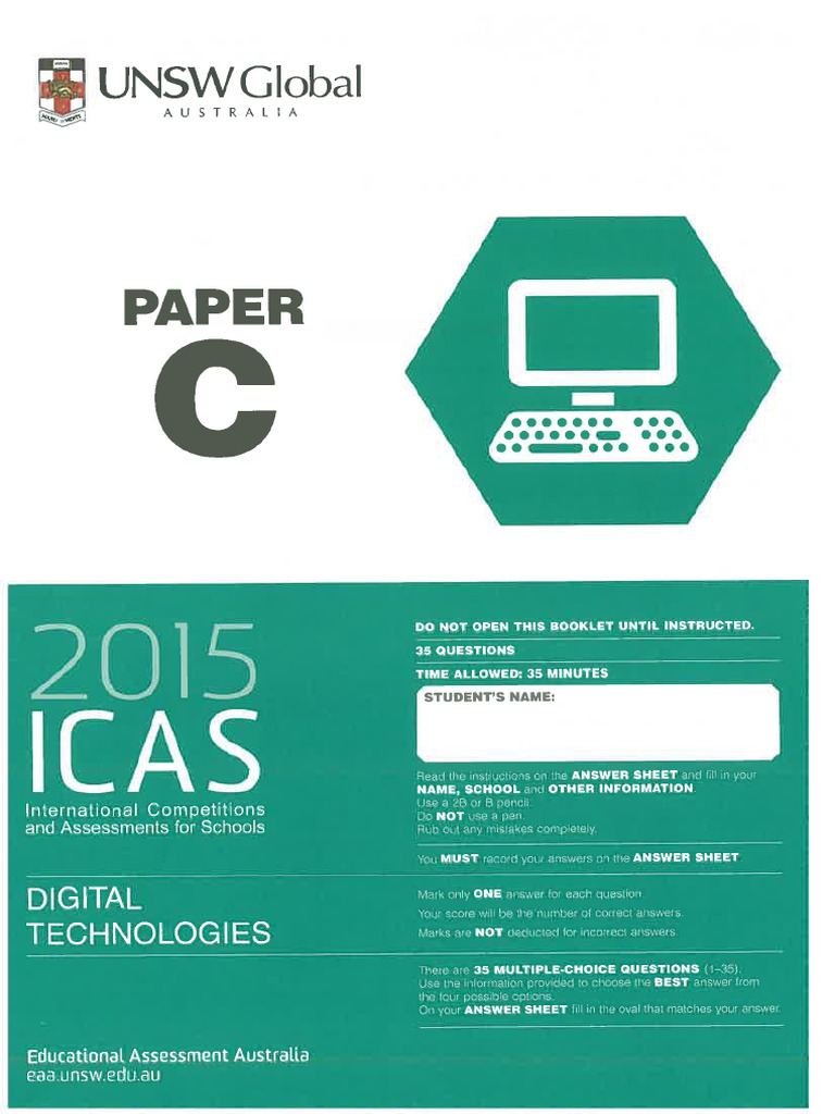 2015 ICAS Digital Technologies Paper C | PDF