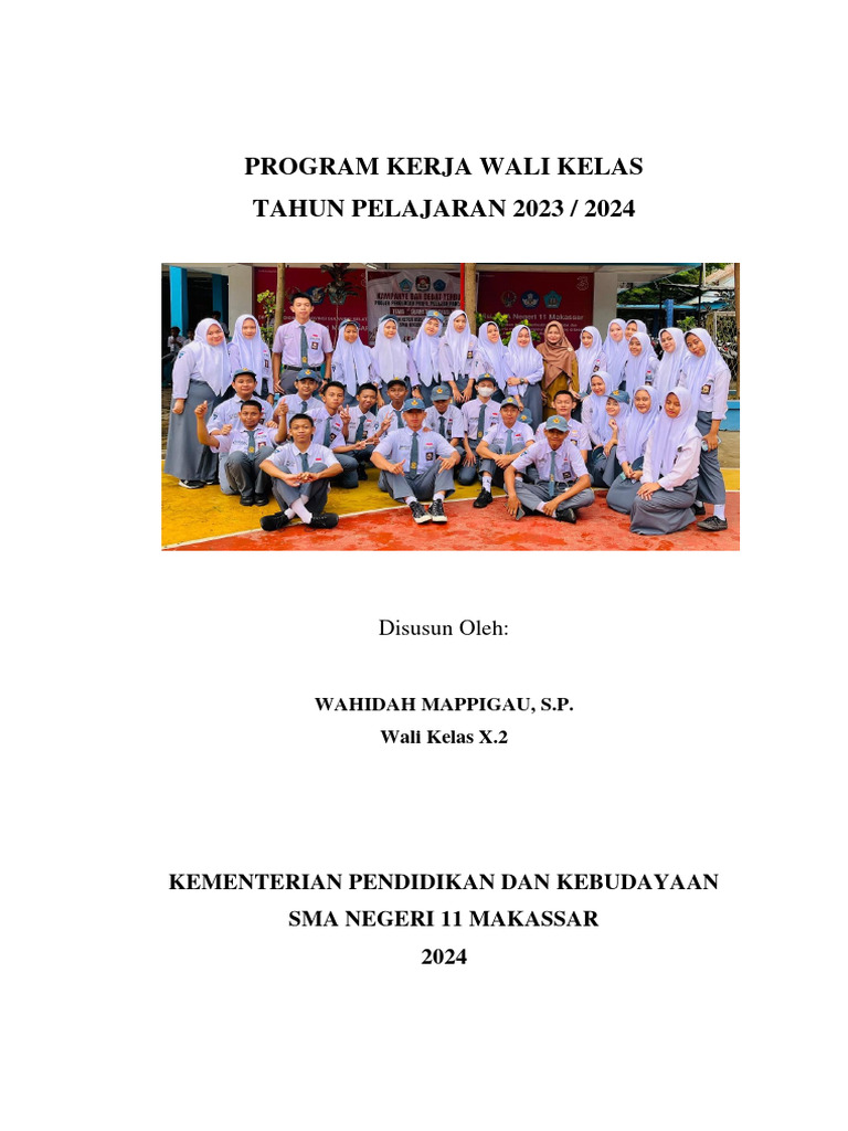 Program Kerja Wali Kelas X.2 - Wahidah Mappigau, SP | PDF | Karier & Perkembangan