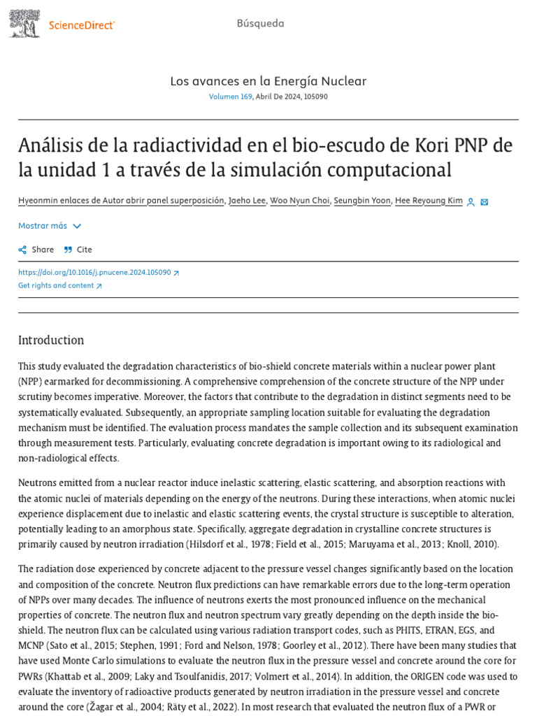 Analysis of The Radioactivity in Bio-Shield of Kori NPP Unit 1 Via ...