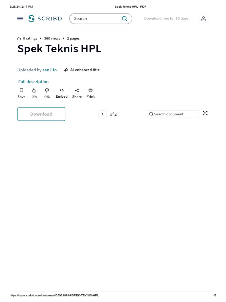 Spek Teknis HPL _ PDF | Download Free PDF | Scribd | Written Communication