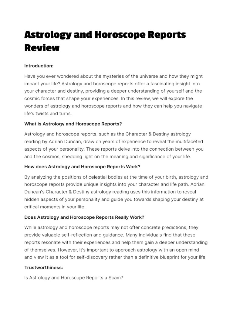 Astrology Reports: Insights & Guidance | PDF | Astrology | Horoscope