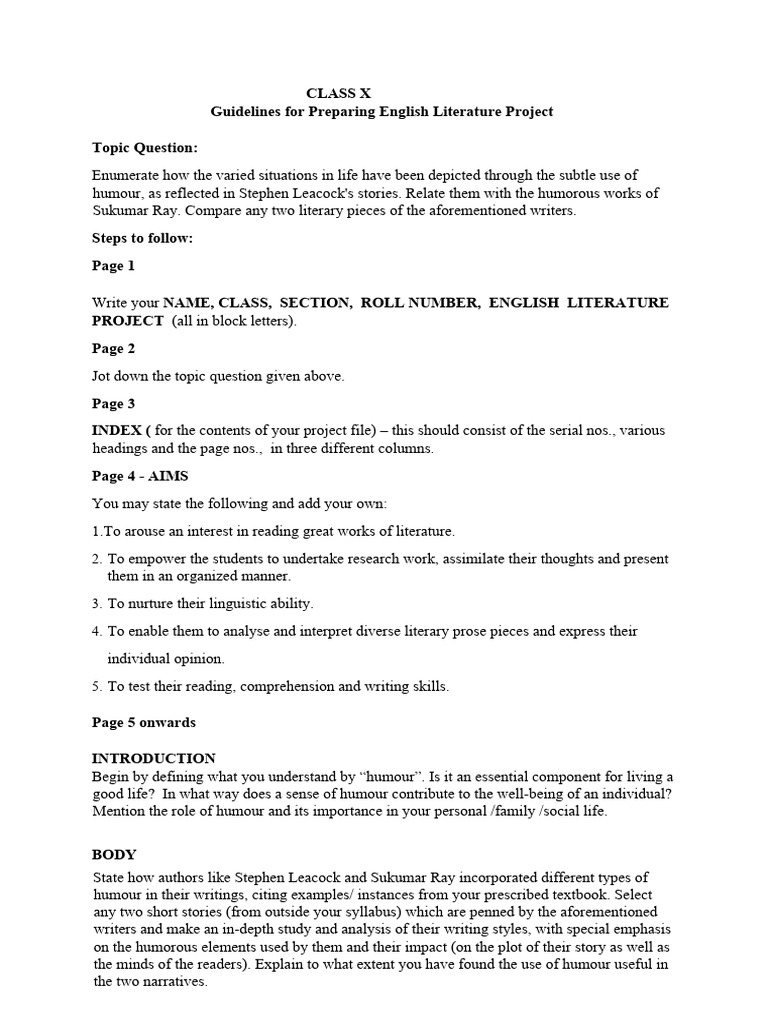 English Lit Project: Leacock & Ray | PDF | Humour | Human Communication