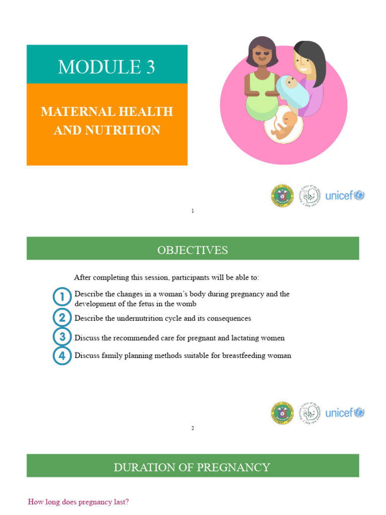 Module 2 - Maternal Health and Nutrition | PDF | Pregnancy | Human Nutrition