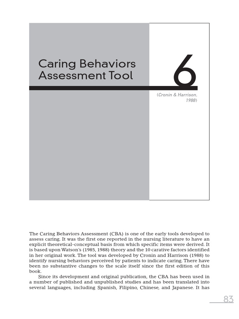 Caring Behavior Asessment Tools | Download Free PDF | Validity ...