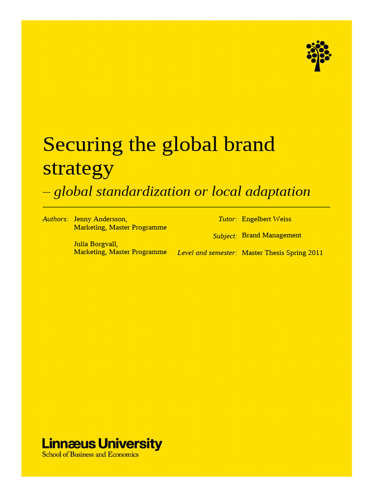 Securing the global brand strategy | PDF | Brand | Marketing