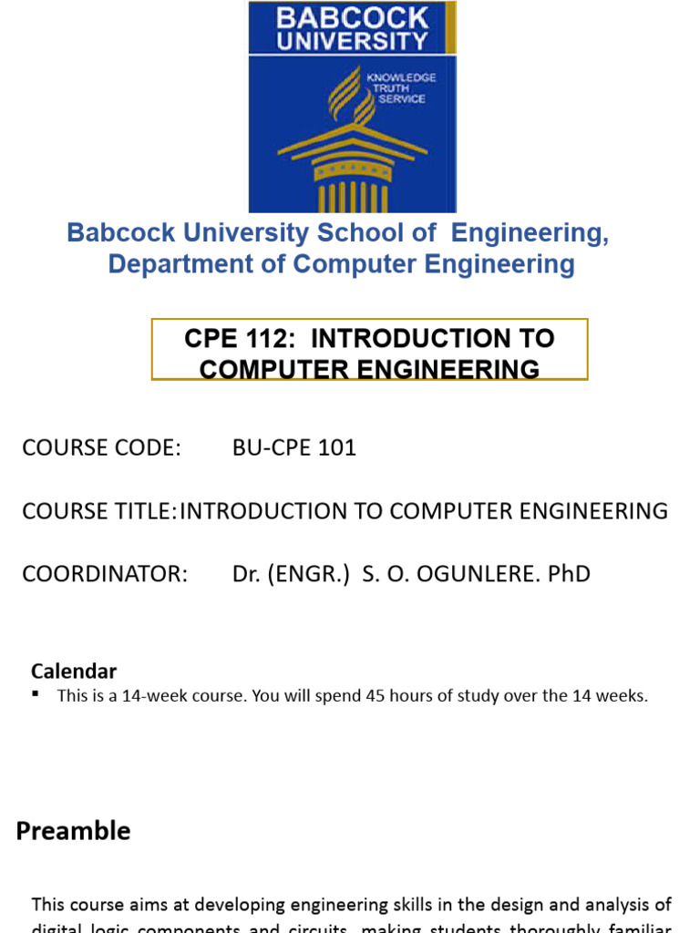 Cpe 112 - Intro To Computer Engineering | PDF | Digital Electronics | Central Processing Unit