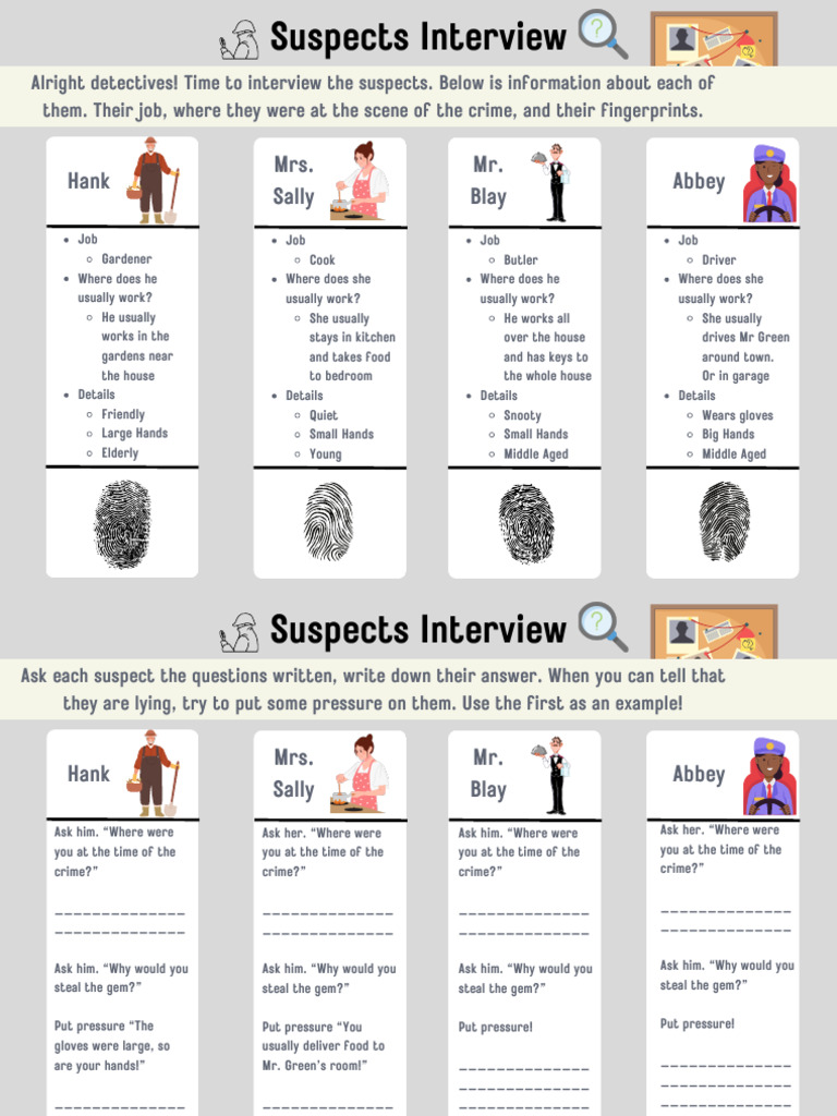 Suspect Interview Detective Class | PDF