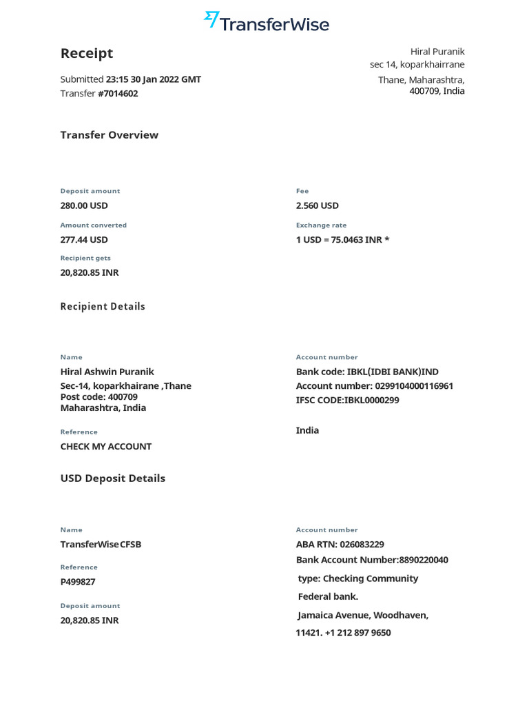 702 Transferwise | PDF | Banks | Money