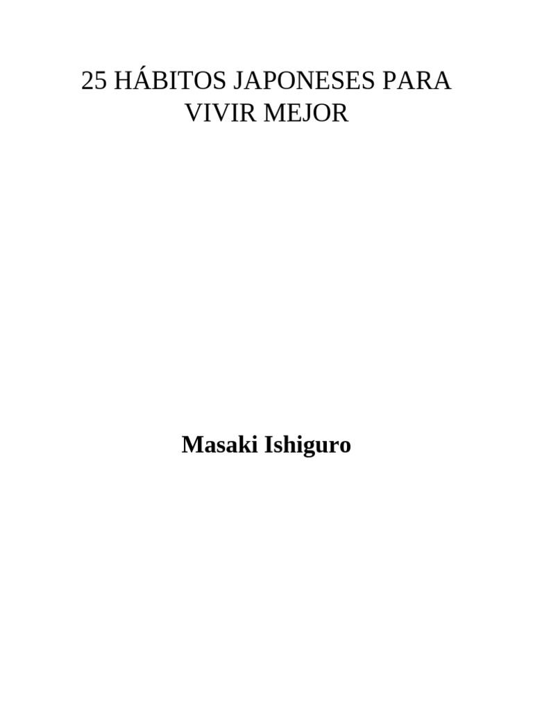 Hábitos Japoneses para Vivir Mejor | PDF | Belleza | Japón