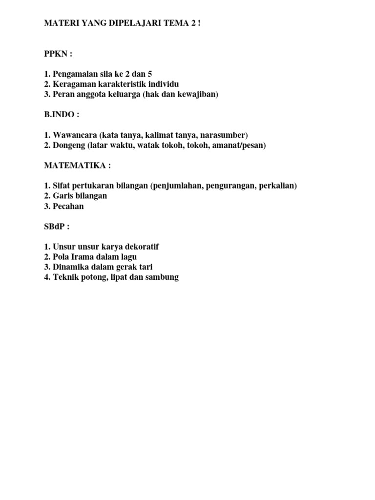 Latihan Soal Pas Kelas 3 Tema 2 Semester 1 Pdf