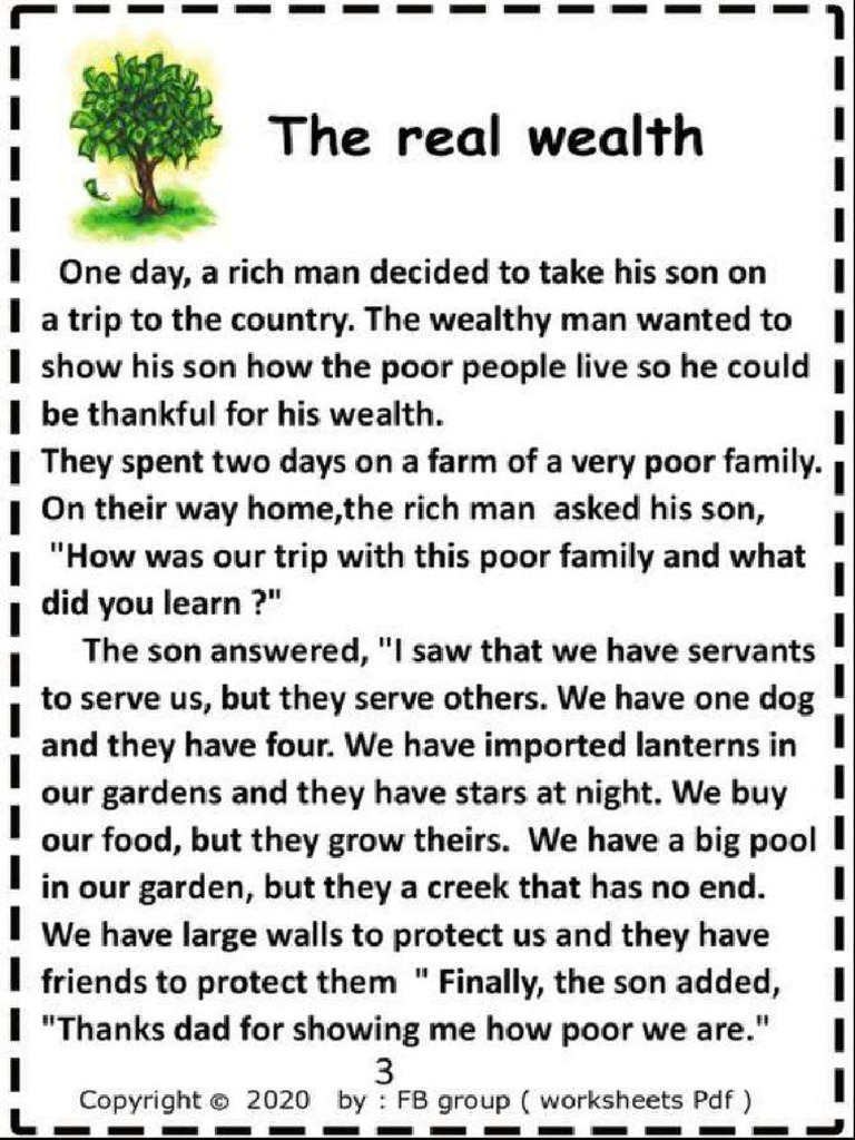 The Real Wealth Short Story | PDF