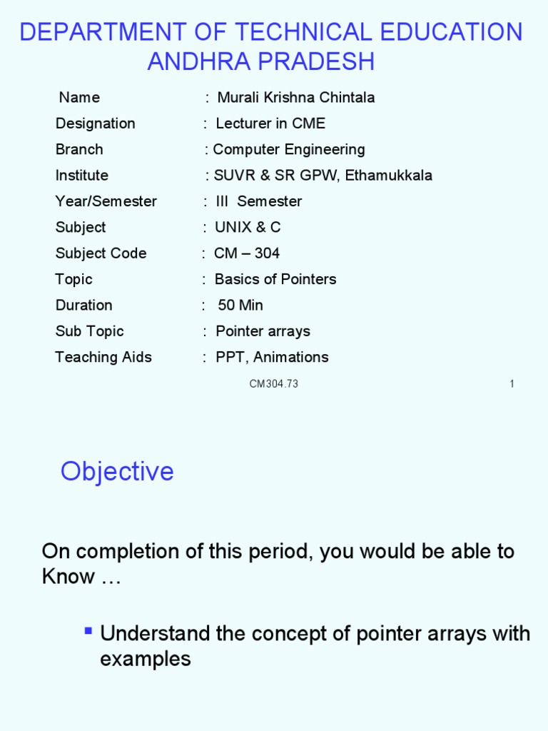 Cm 304 Pdf C Programming Language Pointer Computer Programming 8592