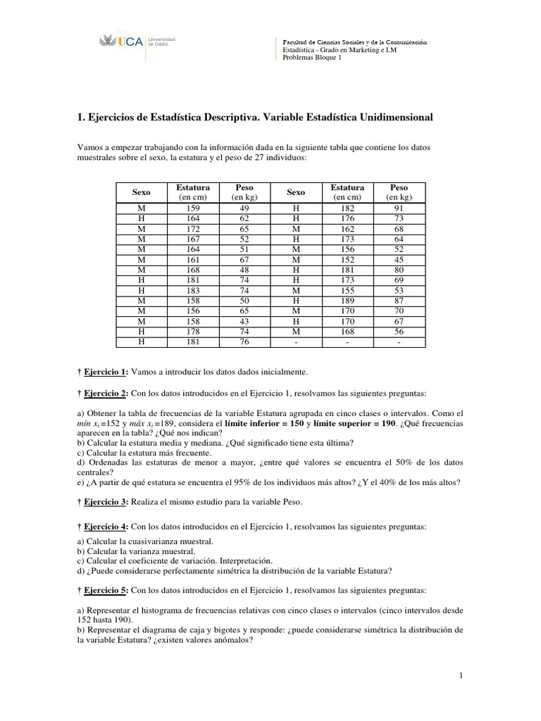 Relacion Ejercicios Bloque 1 | PDF | Regresión lineal | Histograma