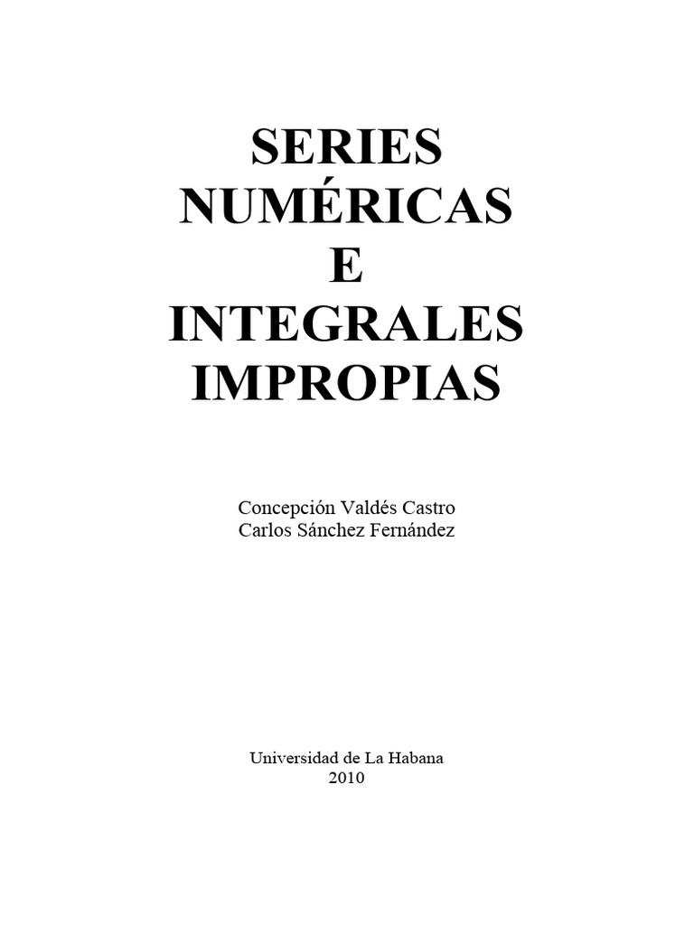 Valdes, Concha & Sanchez, Carlos. Series Numericas e Integrales Parametricas | PDF | Series ...