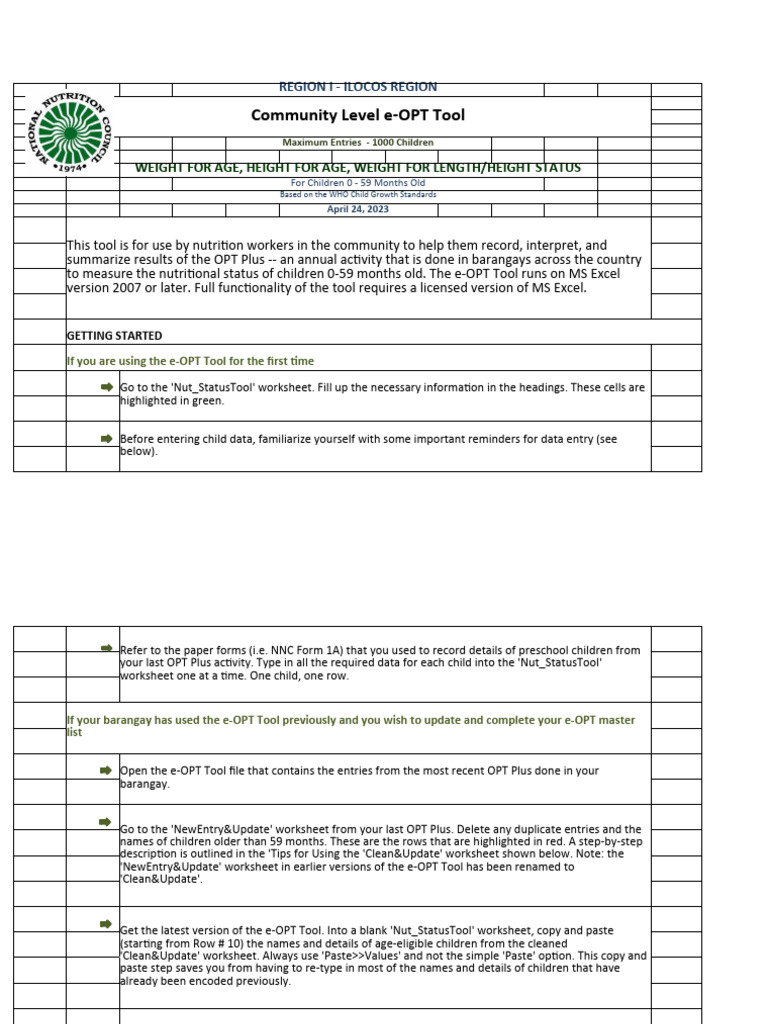 Region1 EOPT-Plus-Tool REGULAR Tool1 Community-Level | PDF | Obesity ...