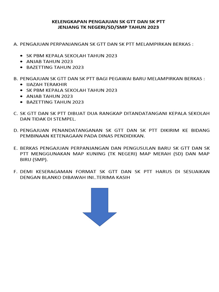 Format SK GTT Dan PTT Tahun 2024 | PDF