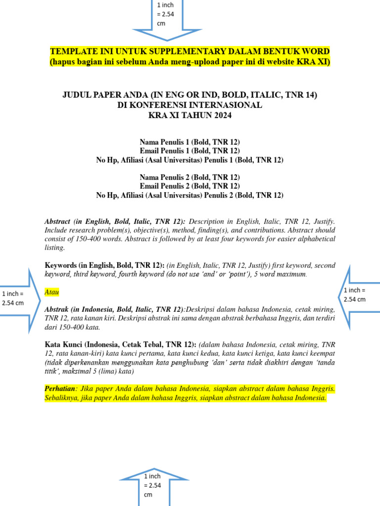 Template Dan Contoh Supplementary File | PDF