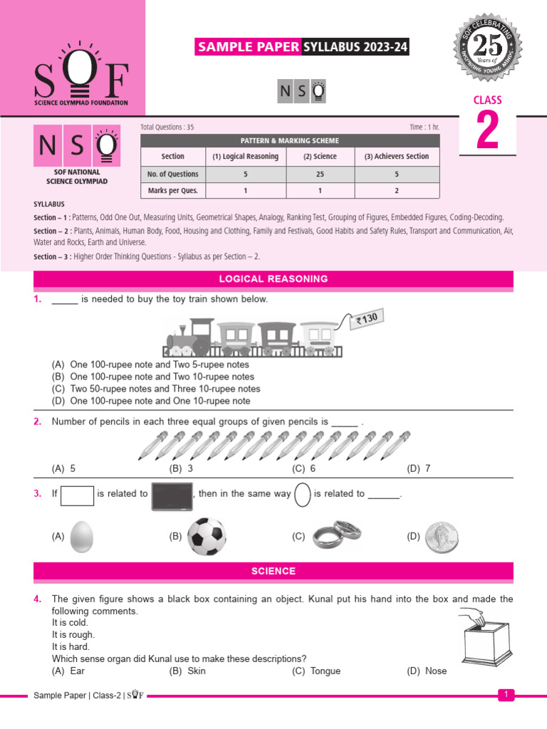 Nso Sample Paper Class-2 230926 211521 | PDF