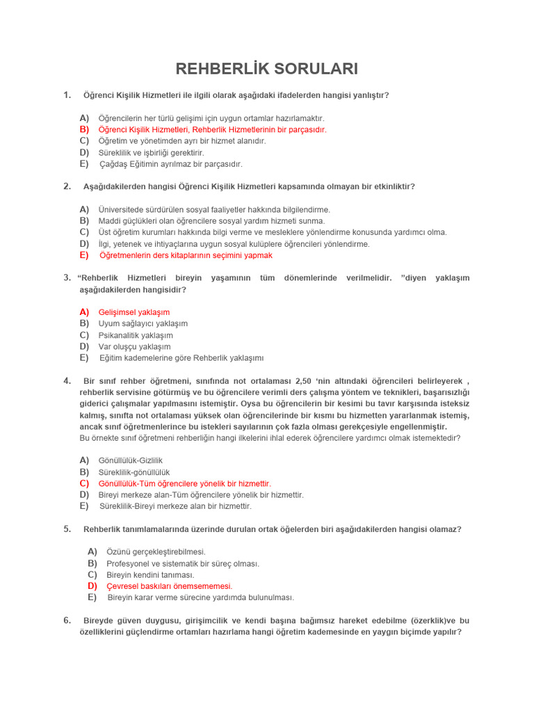 Rehberli̇k Sorulari | PDF