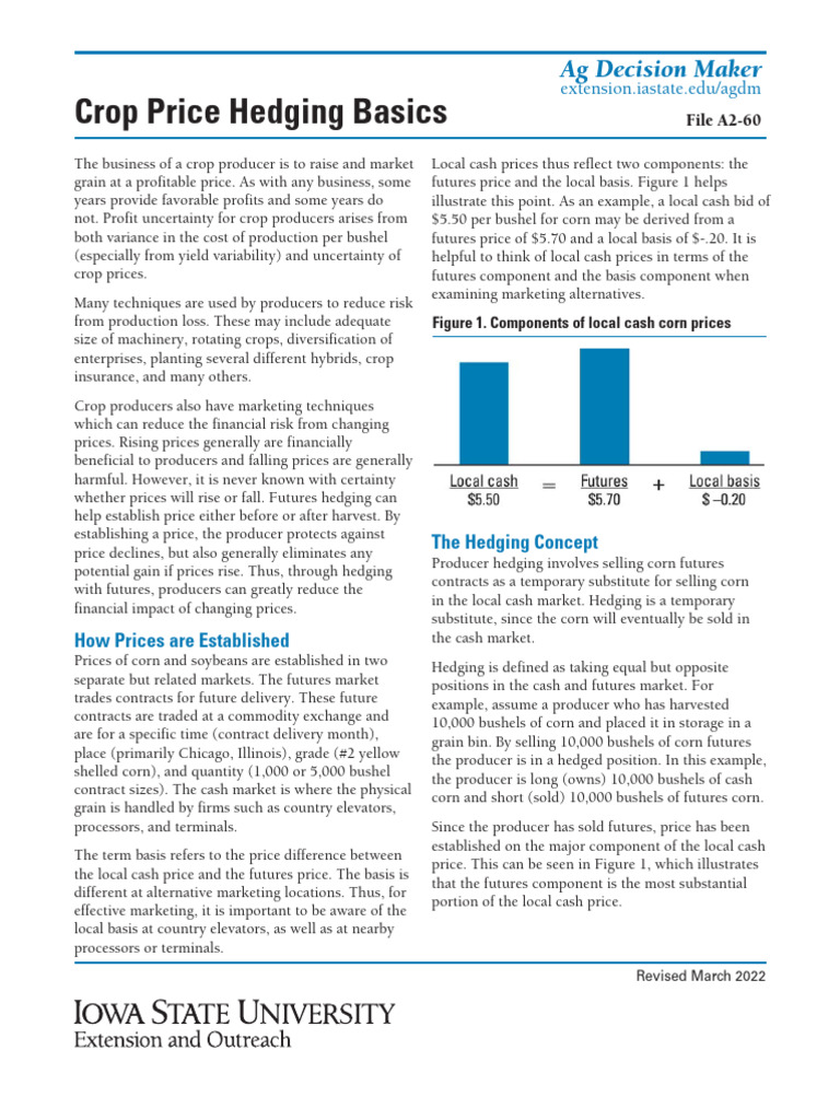 Crop Price Hedging Basics | PDF | Futures Contract | Hedge (Finance)