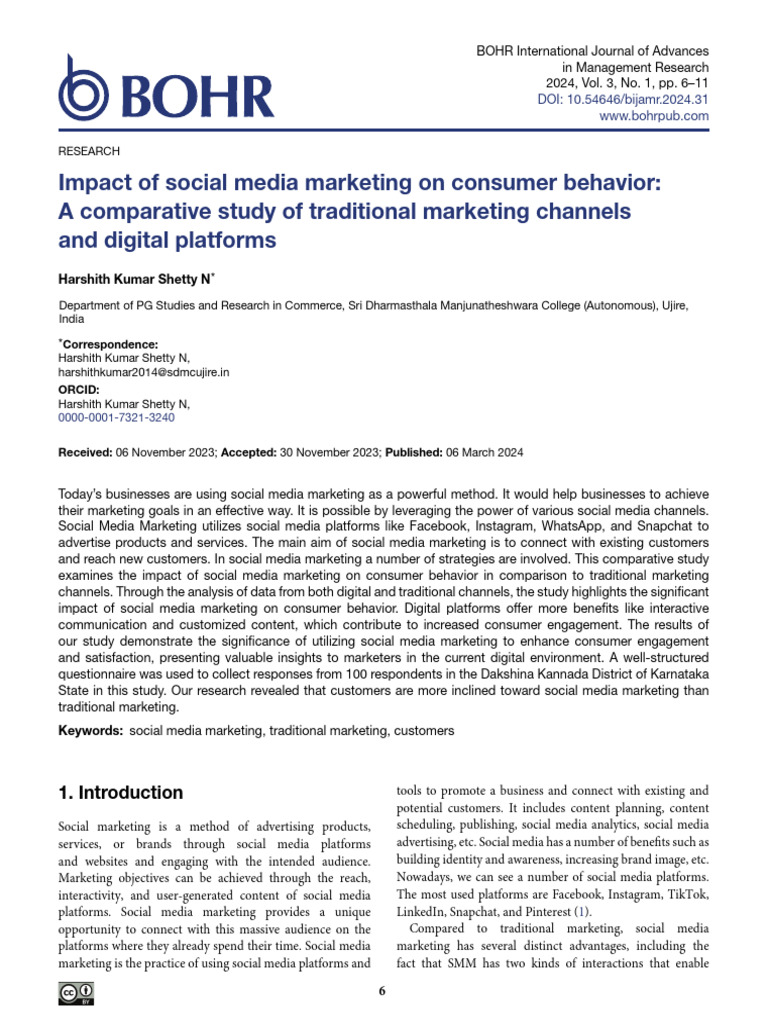 Impact of social media marketing on consumer behavior: A comparative ...