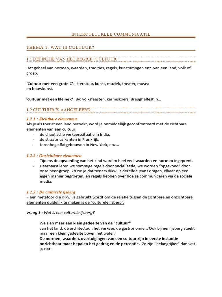 Interculturele Communicatie | PDF