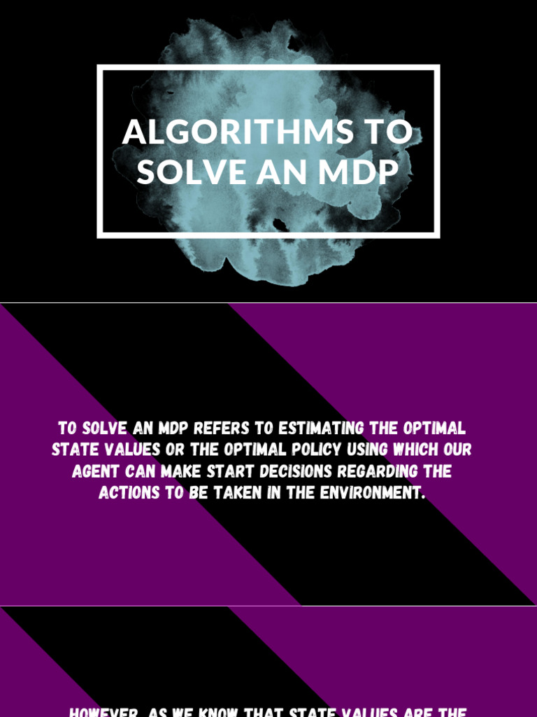 Algorithms To Solve An MDP | PDF | Dynamic Programming | Computer Programming