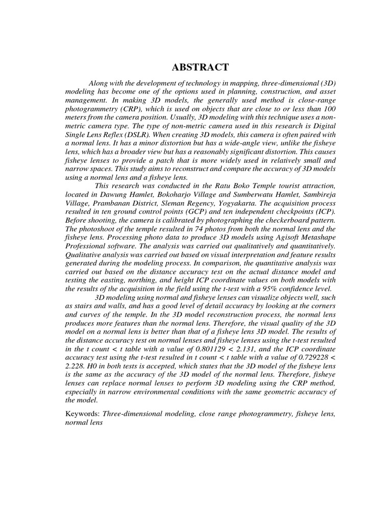 Abstract | PDF | 3 D Modeling | Camera Lens