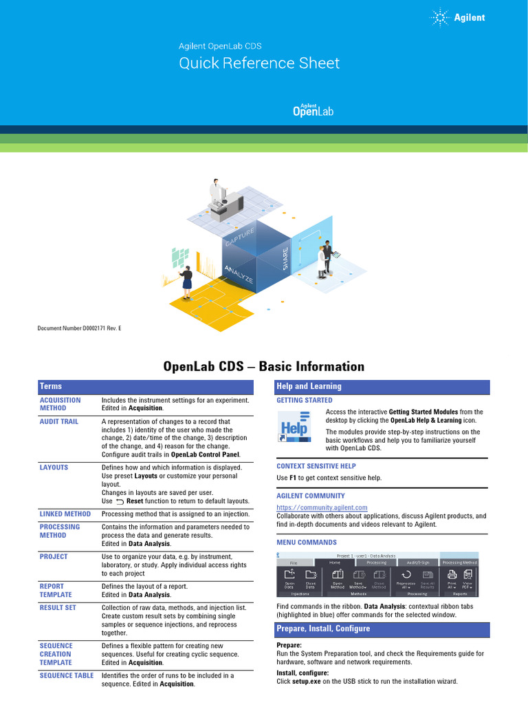 OpenLab CDS 2.6 QuickReferenceSheet | Download Free PDF | Data | Computer Science