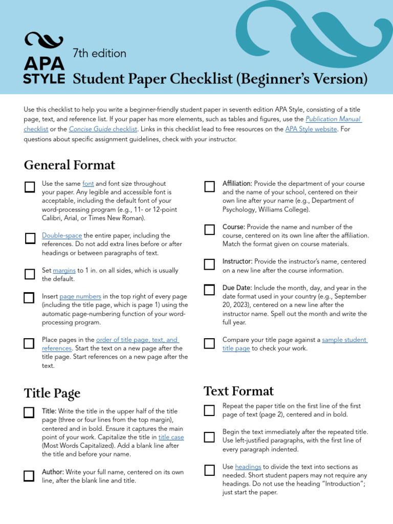 APA 7th Edition Student Paper Guide | PDF | Apa Style | Citation