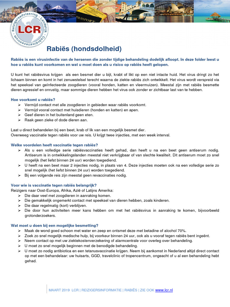 Rabies Folder MRT 2019 (Nieuw) | PDF