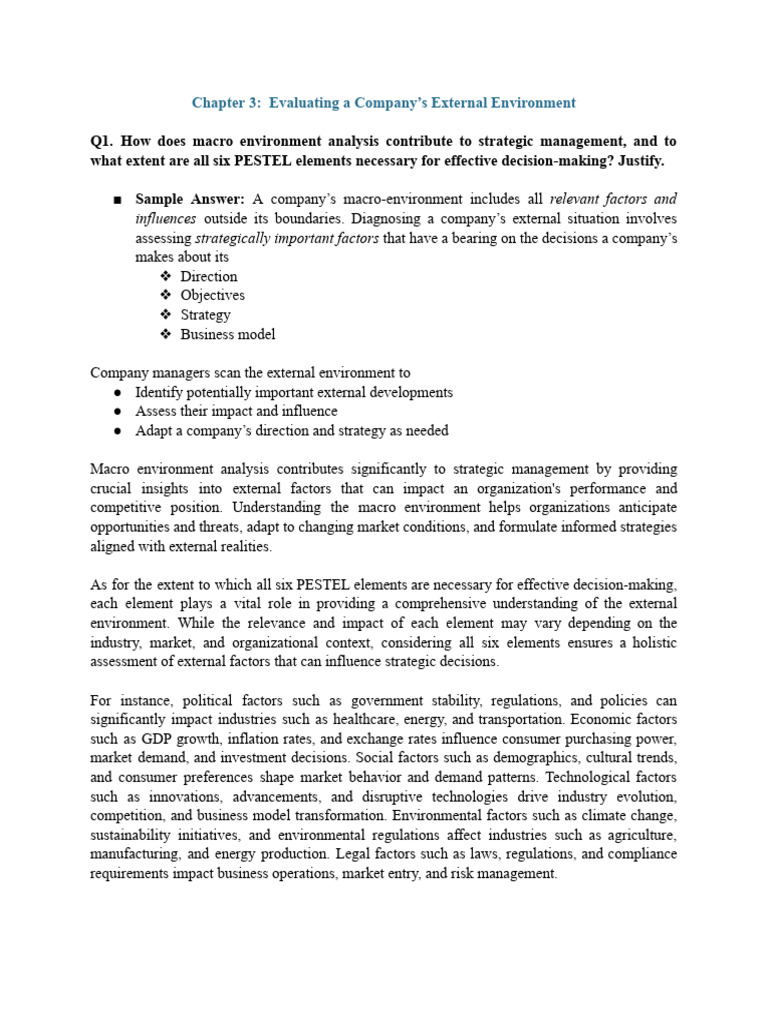 Handout - Bus 306 - Chapter Three | PDF | Strategic Management ...