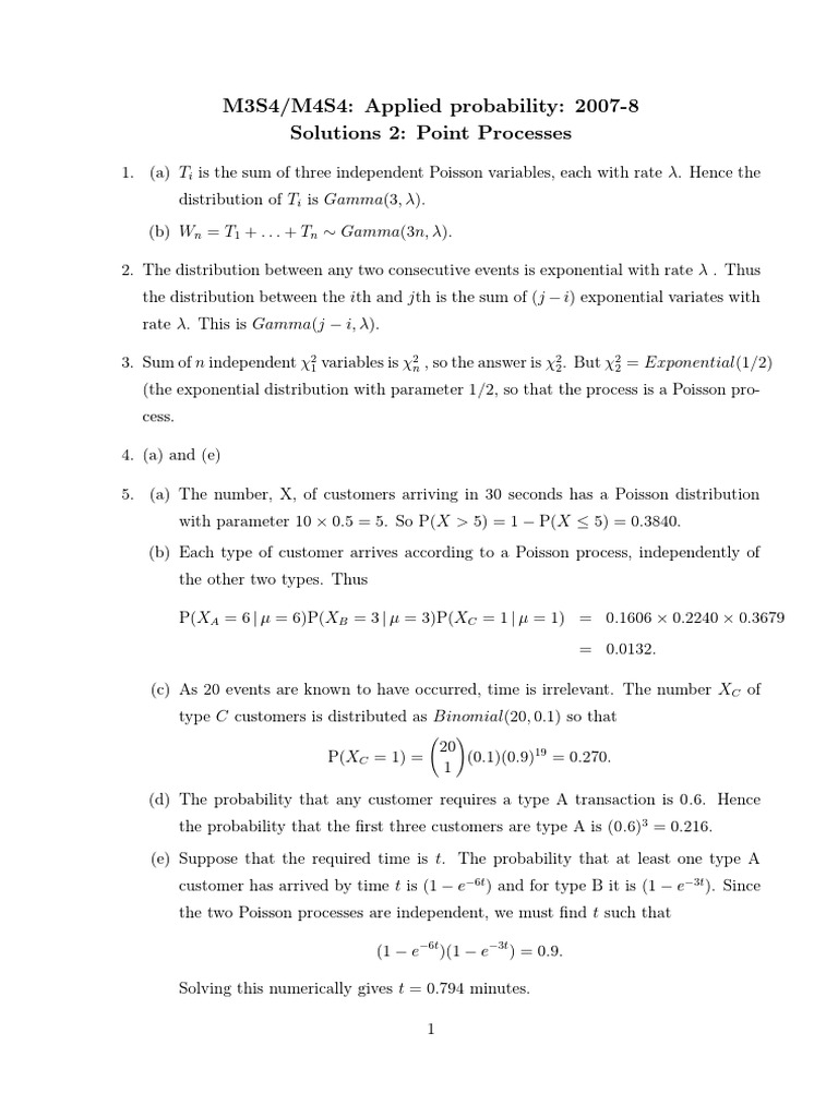 Solutions 2 | PDF | Poisson Distribution | Teaching Mathematics