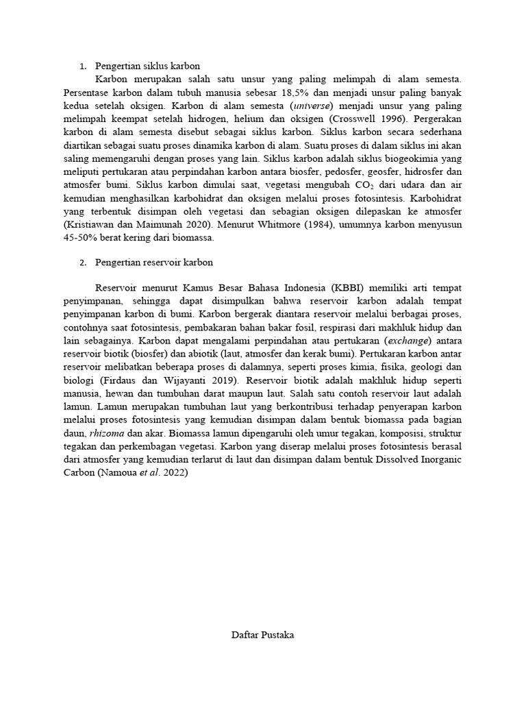 Pemahaman Siklus CO2 dan Reservoir Karbon | PDF