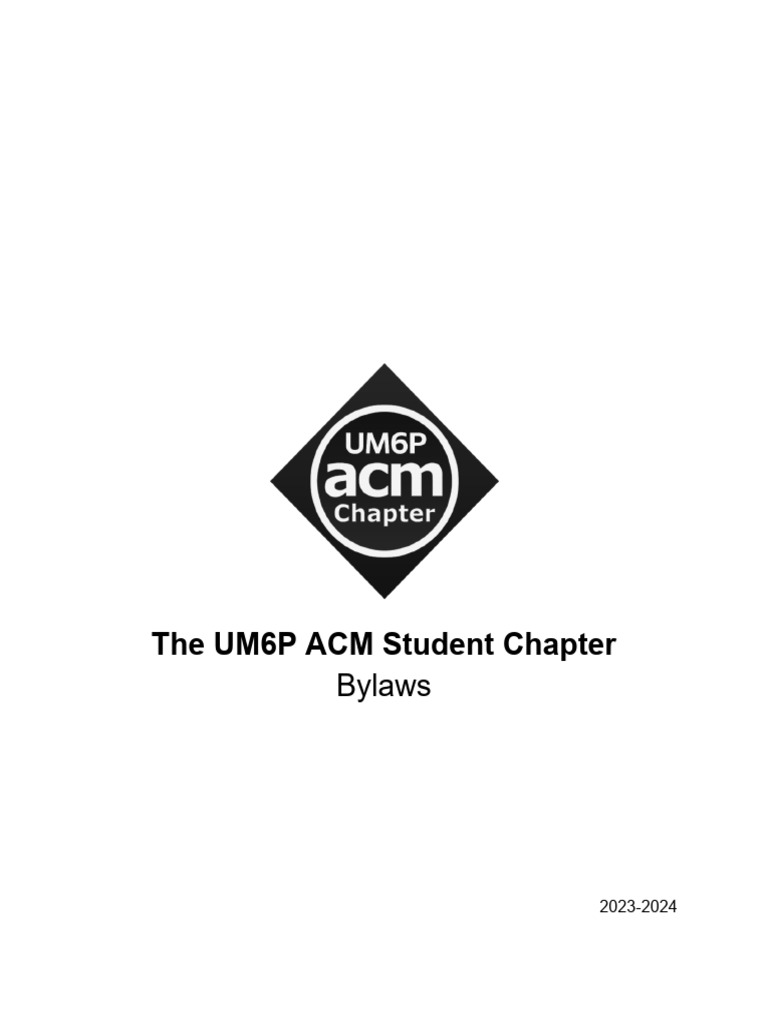 Um6p-Acm-Student-Chapter-Bylaws-2023 Highlighted | PDF | Harassment | Association For Computing ...