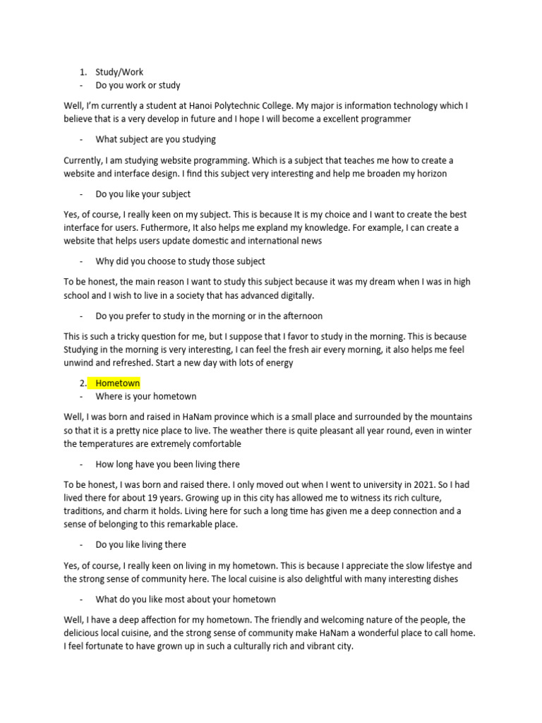 Speaking part 1 | Download Free PDF | Hairstyle | Rain Speaking part 1 | Download Free PDF | Hairstyle | Rain