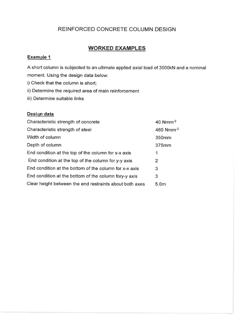 Worked Examples - RCC Design 1 | PDF