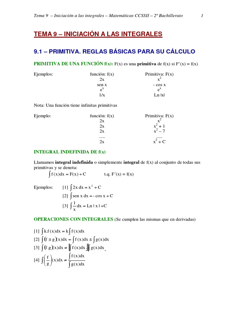 Integrales. 2 CS | PDF | Integral | Física Matemática