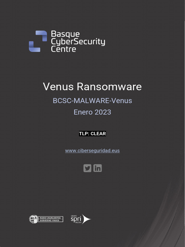 Bcsc Malware Venus V1 Tlpclear Pdf Secuestro De Datos Clave Criptografía 