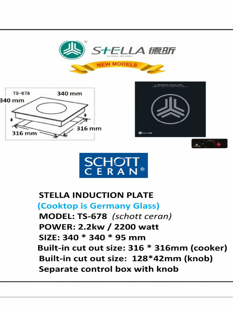 Stella Induction Cooker Ts 678 SD | PDF