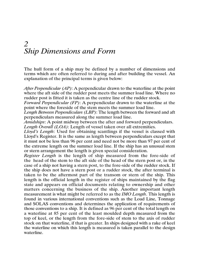 Ship Dimensions and Forms | PDF | Stern | Ships