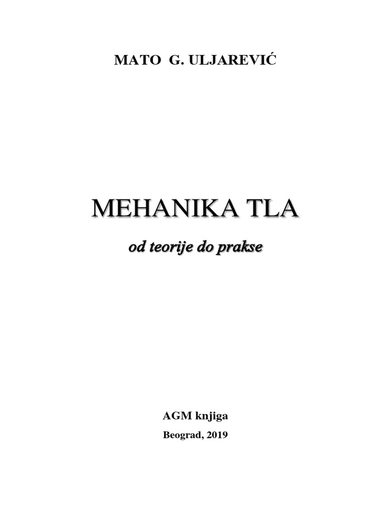 Mehanika Tla: Mato G. Uljarević | PDF