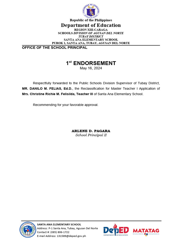 1st Endorsement | PDF