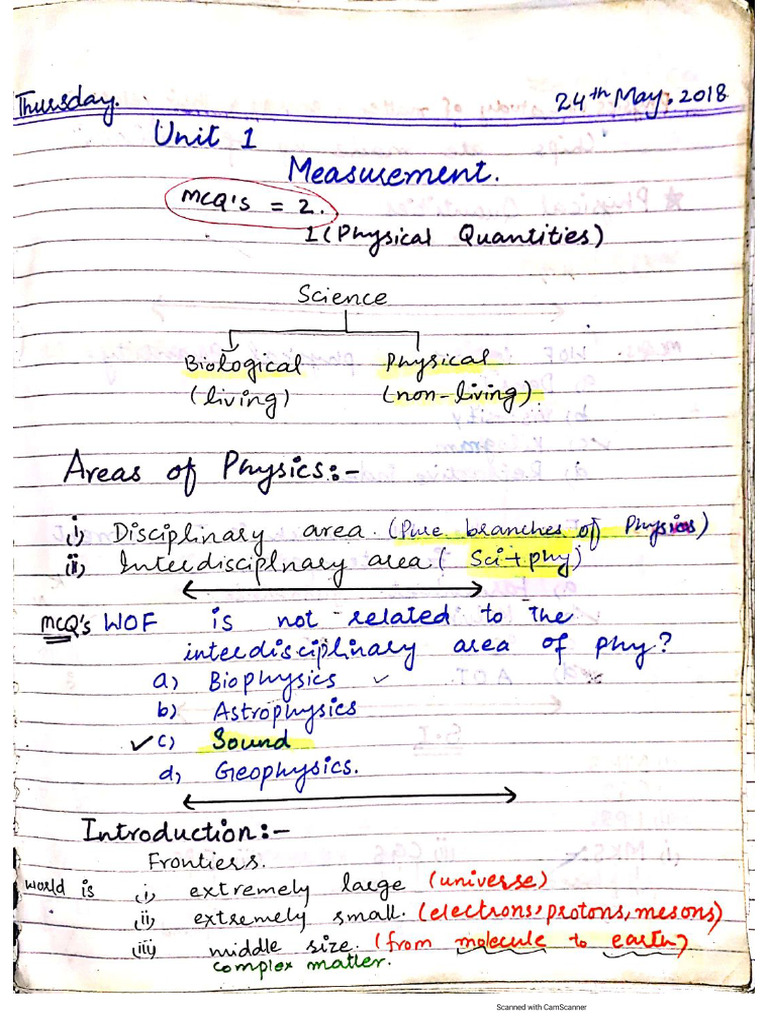 1.Measurements Notes Full | PDF