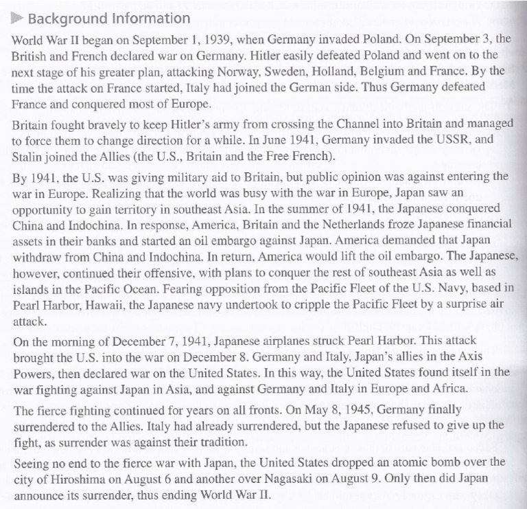 The Enemy Background Information | PDF