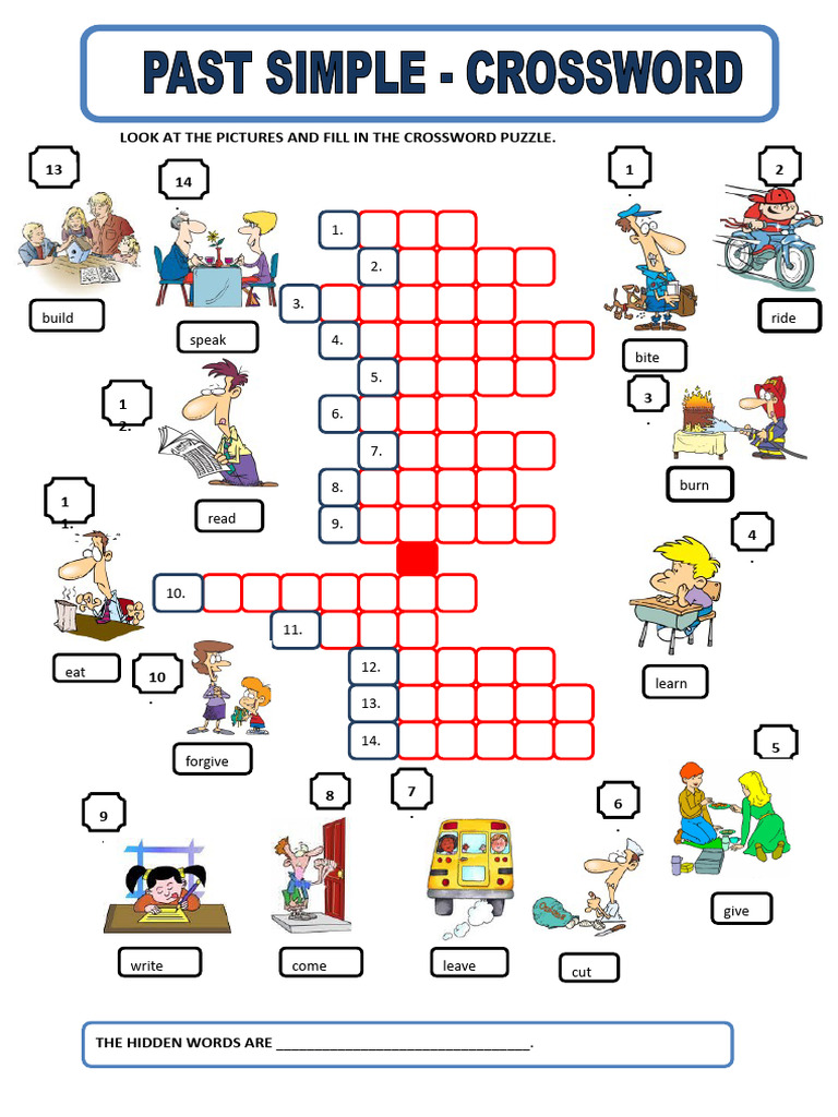 Past Simple Crossword | PDF | Puzzles | Word Puzzles