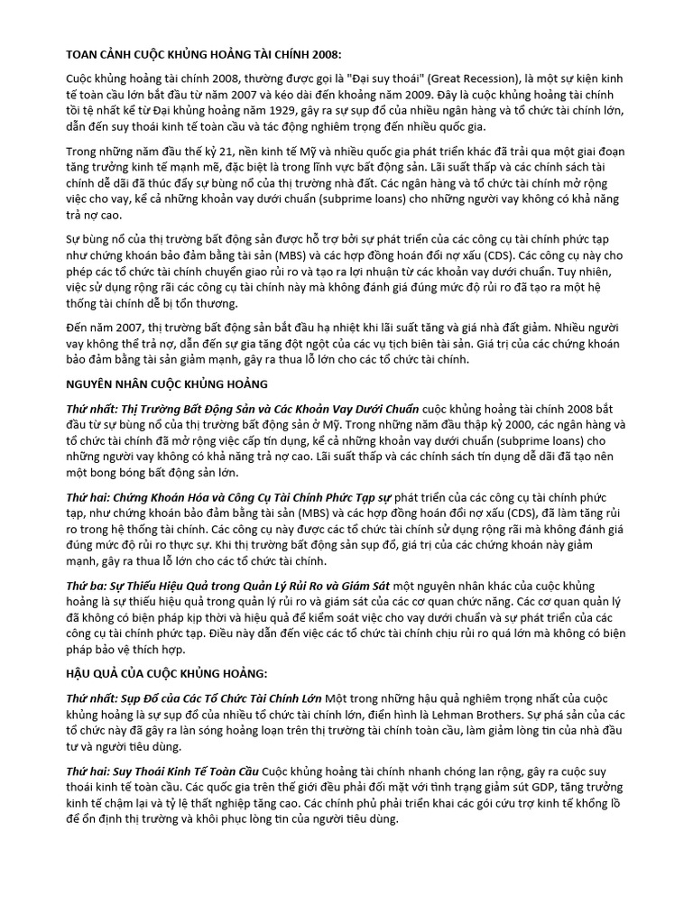 Toan C NH Cu C KH NG Ho NG Tài Chính 2008 | PDF