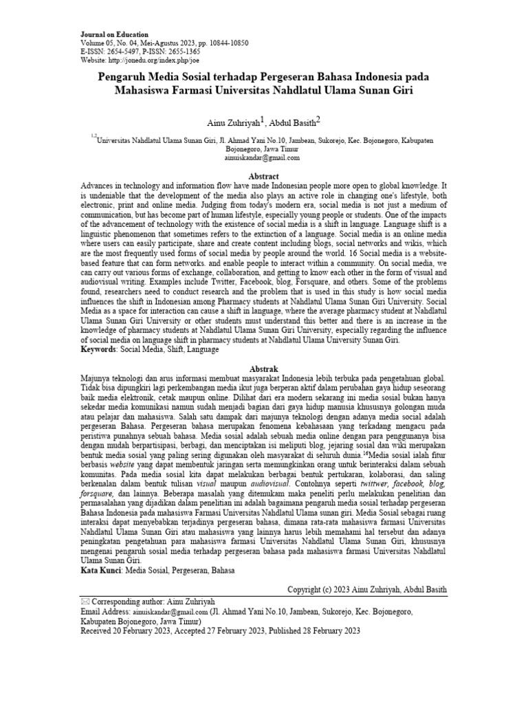 2001-Article Text-4625-1-10-20230228 | PDF | Ilmu Sosial