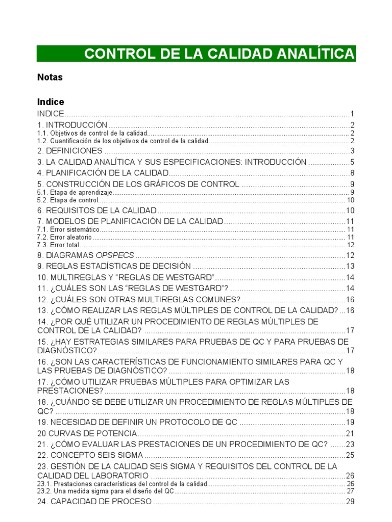 Multireglas en Control de Calidad Analítica | PDF | Gestión de la ...