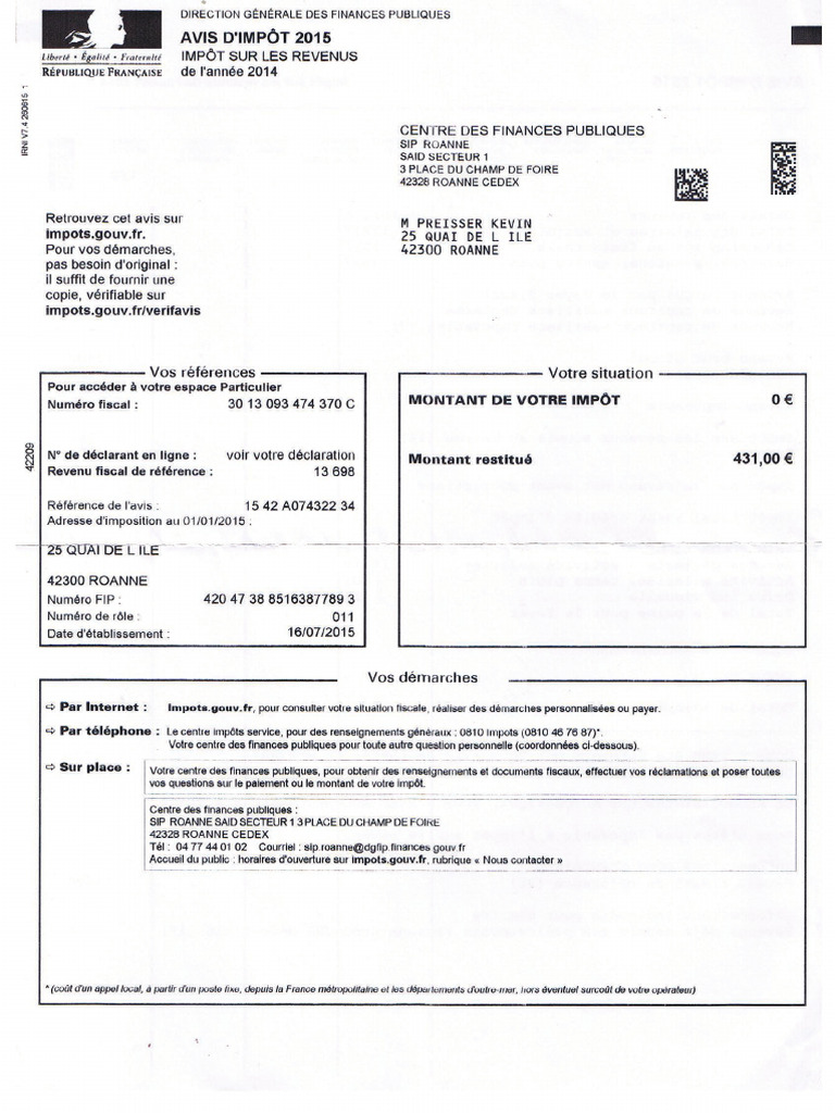 Avis D Imposition Partie 1fff | PDF